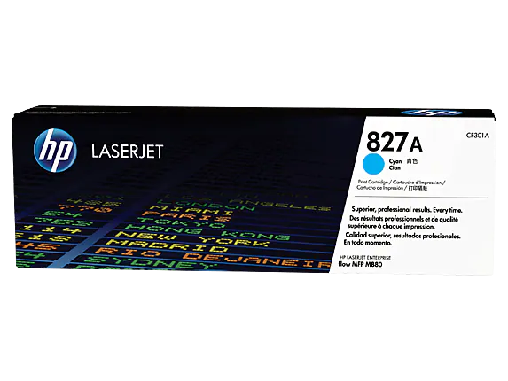 HP CF301AC 827A Cyan Original LaserJet Toner Cartridge