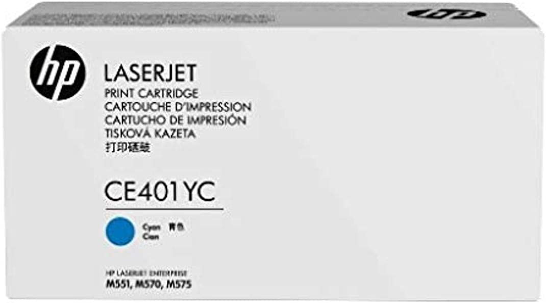 HP CE401YC 507Y High Yield Cyan Original LaserJet Toner Cartridge