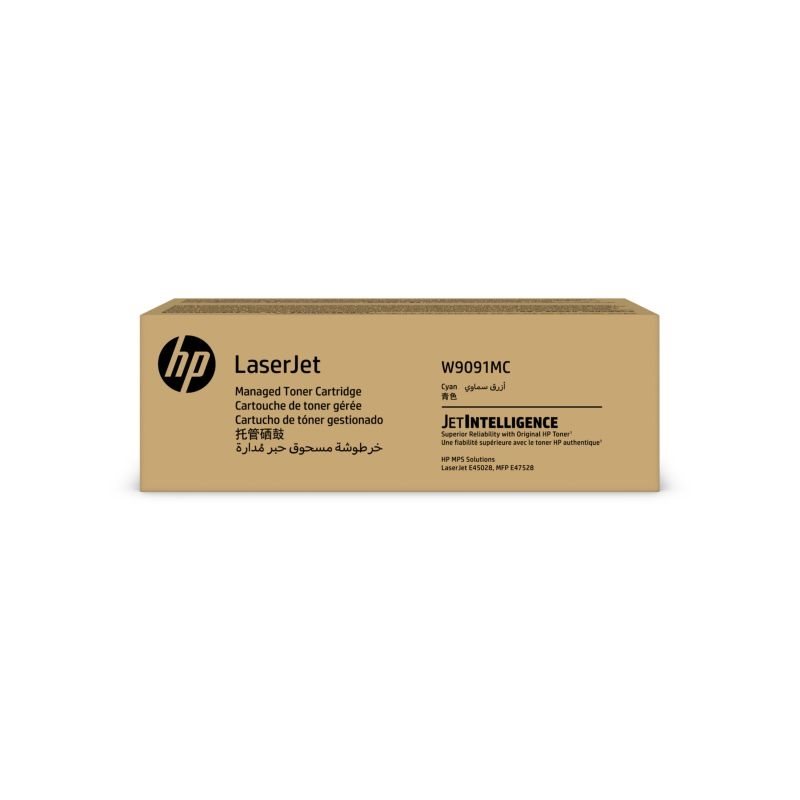 HP W9091MC Managed LaserJet Toner Cartridge, Cyan