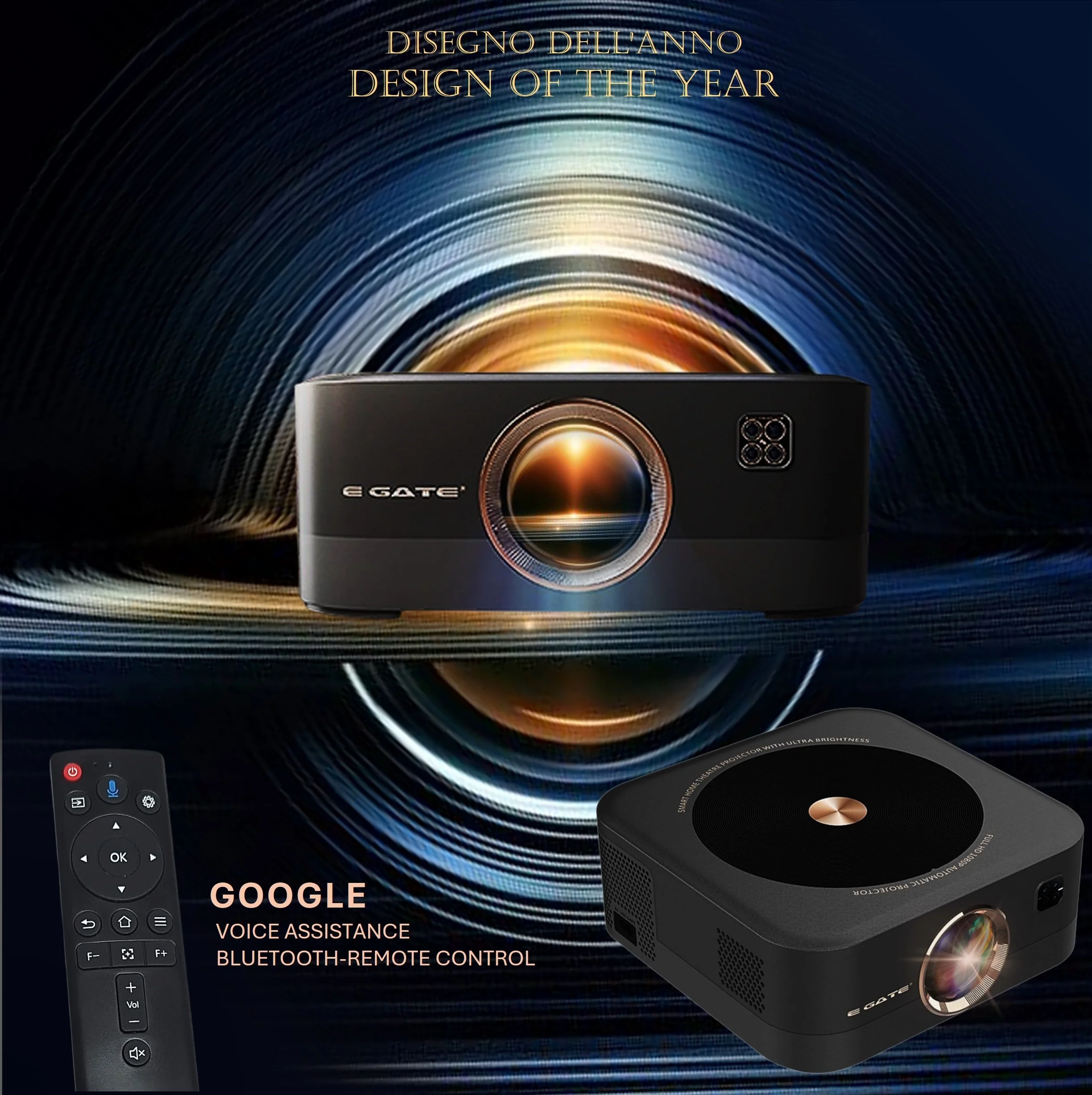 Egate EO9024 S9 Pro Gold 100% Dust Proof Automatic Smart Projector ...