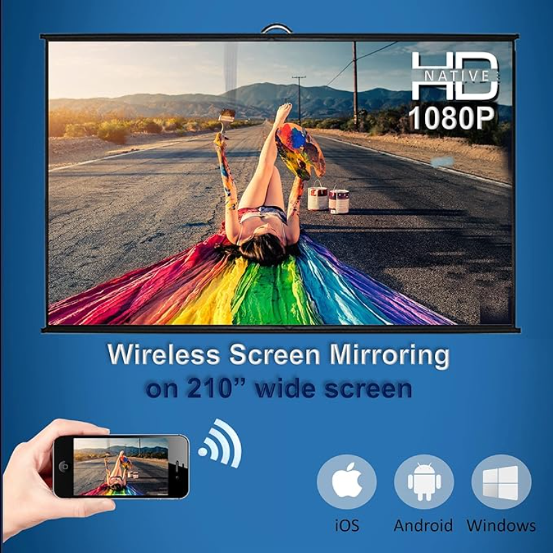 Egate EO9024 S9 Pro Gold 100% Dust Proof Automatic Smart Projector, 12000 LED Lumen & 1100 ANSI ...